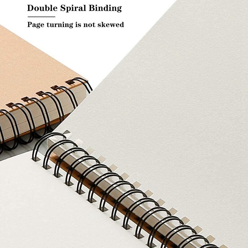 -4 Pack A5 Kraft Cover Notepad Blank Paper Sketchb... – Vicedeal