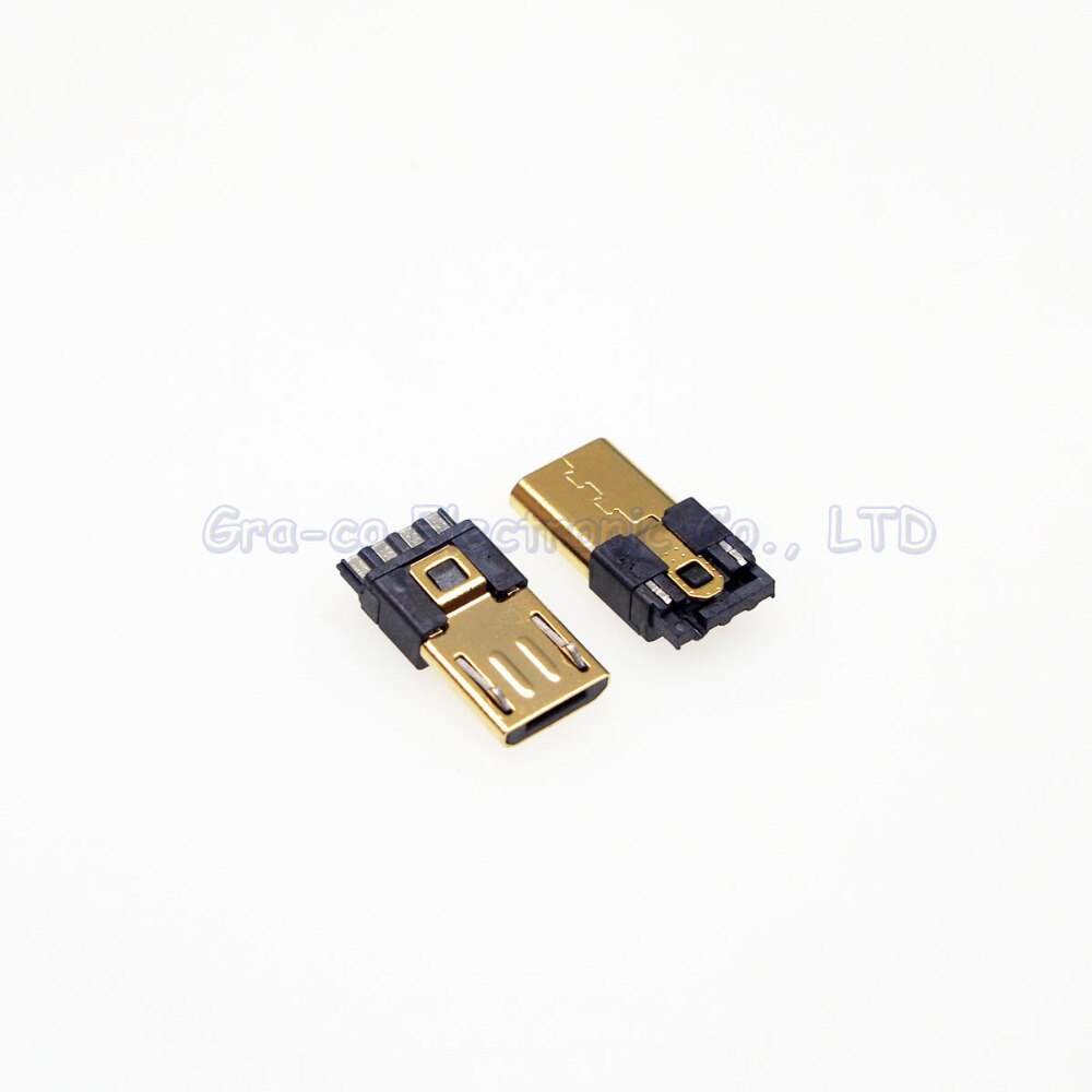 5pcs 24K Gold Plating USB-MICRO Micro 5P usb male ... – Vicedeal