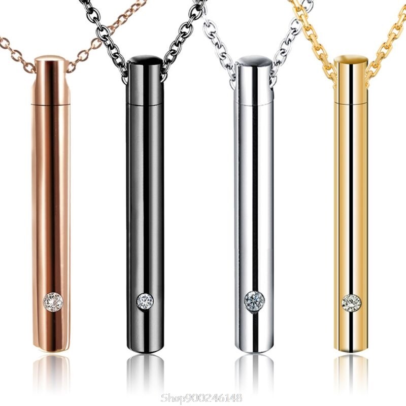 Cylinder Pet Cremation Urns Necklace Stainless Ste... – Grandado