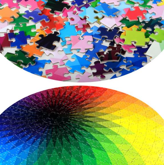 1000 pcs Adult Jigsaw puzzle CMYK colors rainbow R... – Grandado
