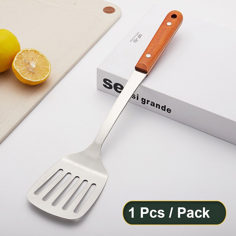 Scoops Stainless Steel Silver Cooking Tool Wooden ... – Grandado