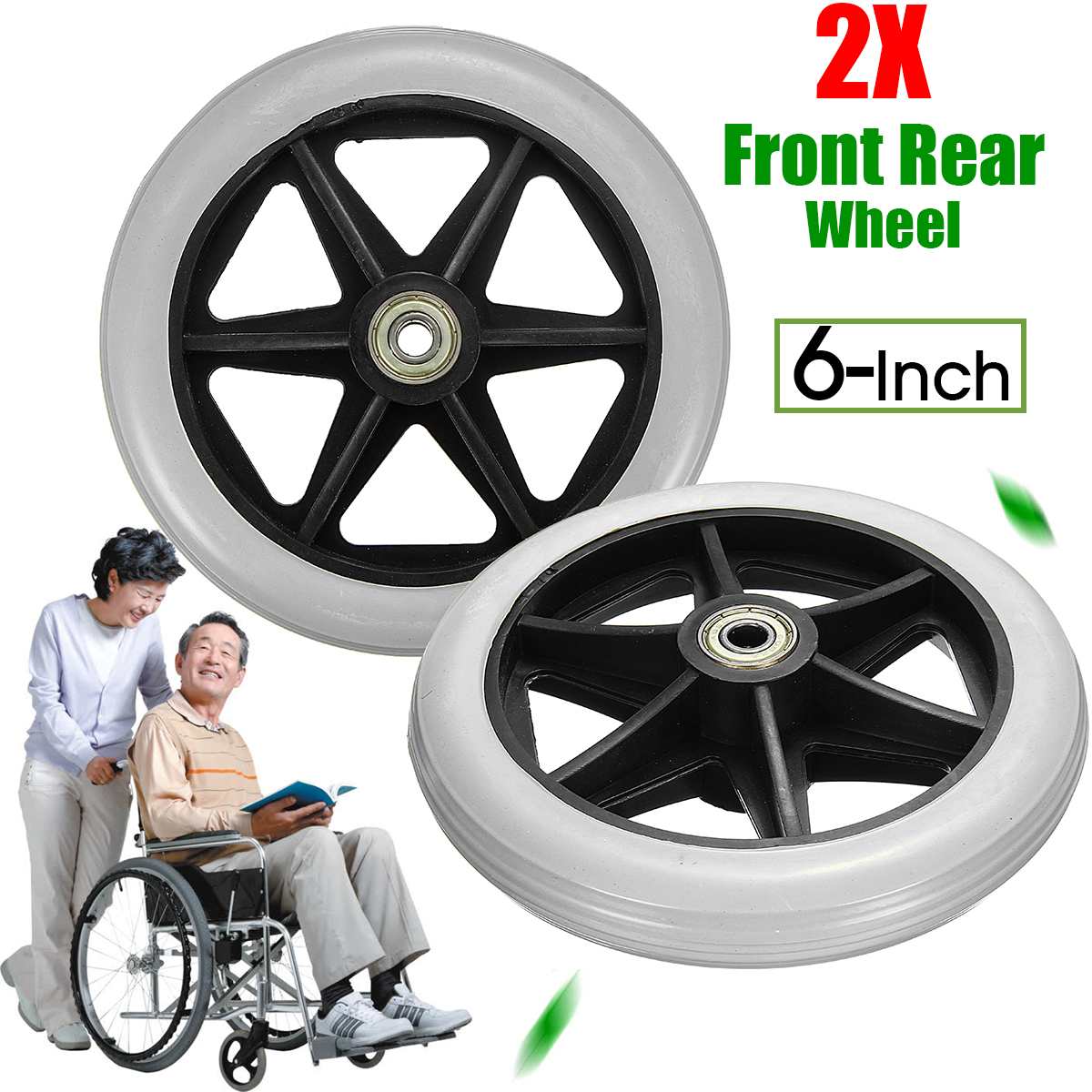 2 Stks/set Legering Abs Rolstoel Front Castor Wiel... – Vicedeal