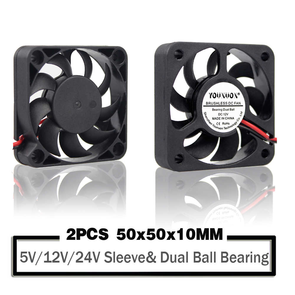 2 Stuks 5V 12V 24V 5010 50Mm Fan Kogellager 50X50X... – Vicedeal