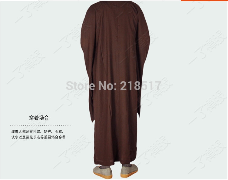 Brown Shaolin Temple costume Zen Buddhist Robe Lay... – Vicedeal