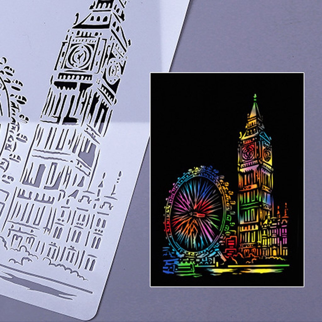 Round Architecture Craftly Painting Stencils Set f... – Grandado