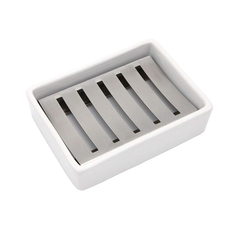 Keramik Seife Dish Edelstahl Seife Halter Für Bad ... – Vicedeal