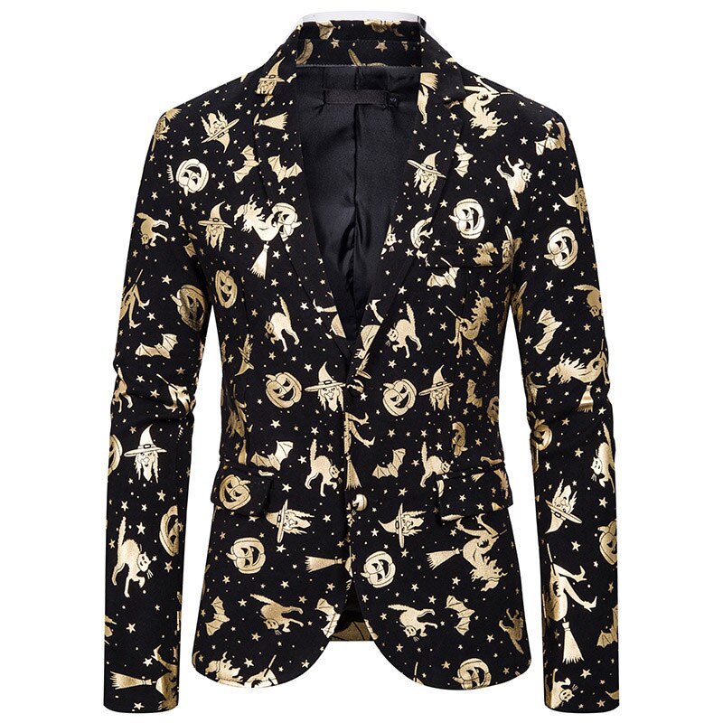 Halloween Men Blazers Slim Fit Two Button Single B... – Vicedeal