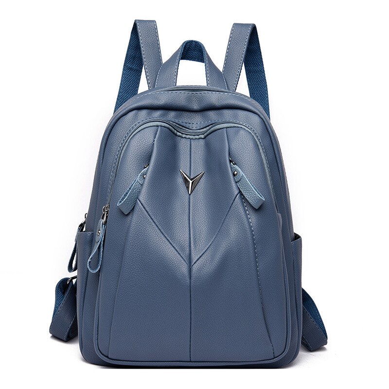 Retro Women's Korean Backpack Soft PU Leather ... – Grandado