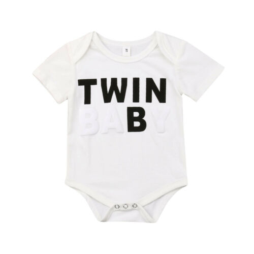Twin Bodysuit Clothes Baby Girl Boy Summer Letter ... – Grandado
