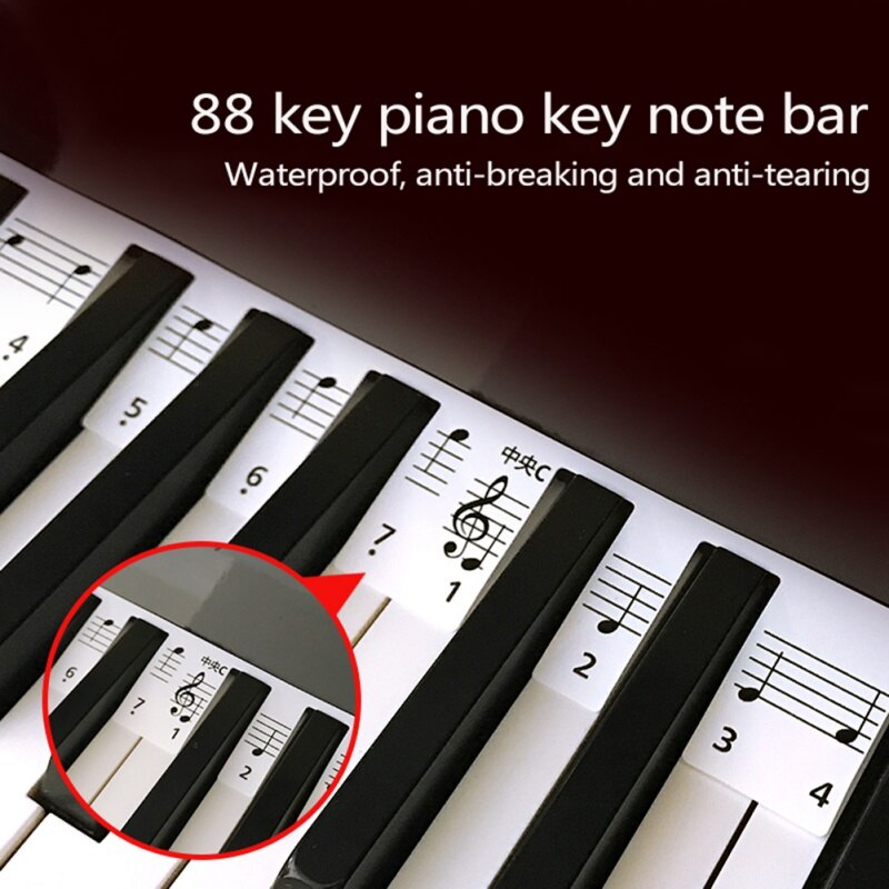 Transparent Piano Sticker 88 Key Piano Keyboard St... – Grandado