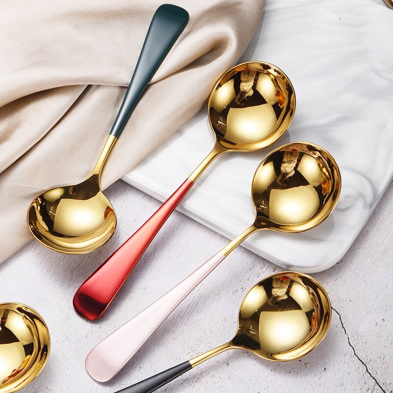 Colorful Soup Spoon 304 Stainless Steel Dinner Spo... – Grandado