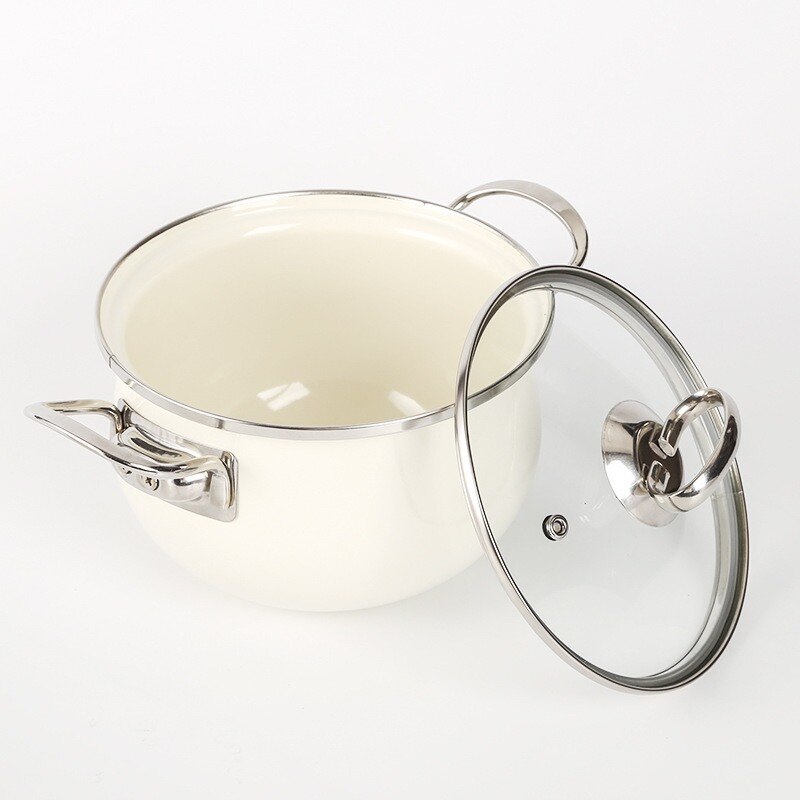 Japanese style enamel double ear stew pot househol... – Vicedeal