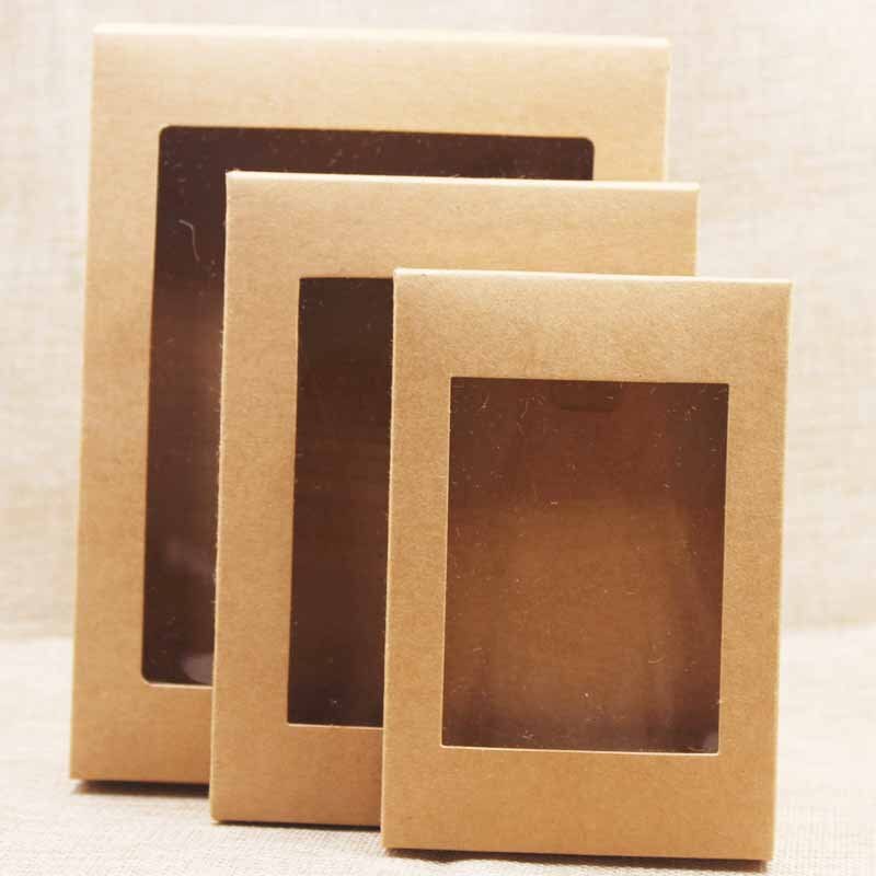20pcs DIY Kraft Paper Box With Window Valentine's ... – Grandado