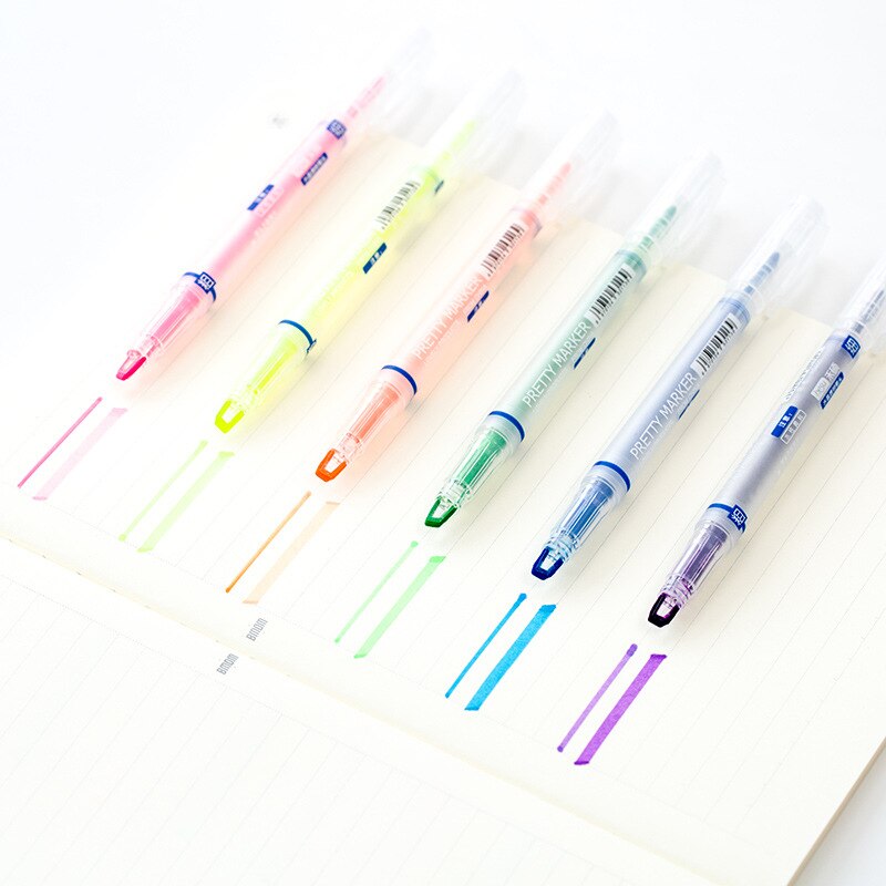 6 color highlighter pens Fluorescent liquid Pretty... – Grandado