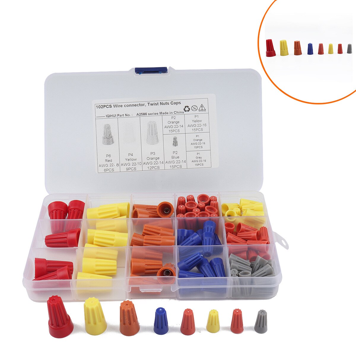 102pcs-Spiral-Wire Connector/Fast Terminal Block/S... – Grandado