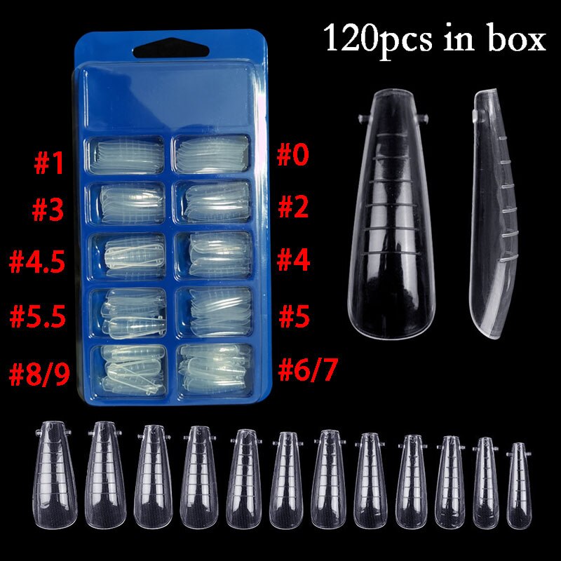 120 PCS/BOX Nail Art Top Extension Forms Quick Bui... – Grandado
