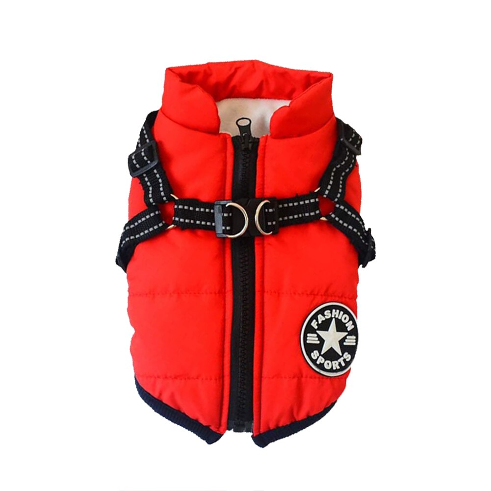 Pet Dog Jacket With Harness Winter Warm Dog Clothe... – Grandado