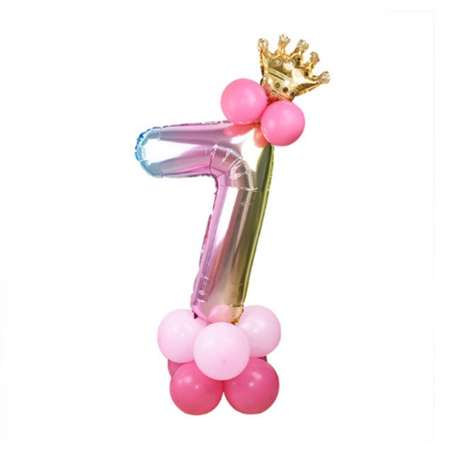 32 Inch Foil Gradient Digital Balloons Set Number ... – Vicedeal