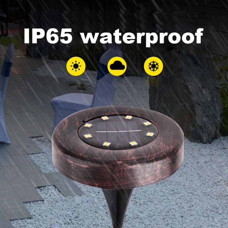Vintage Style LED Solar Ground Lights 8Leds Solar ... – Grandado