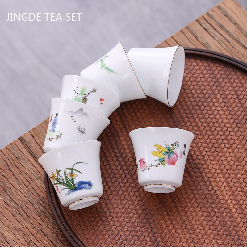 1Pc Tradition Ceramic Teacup Travel Portable White... – Grandado