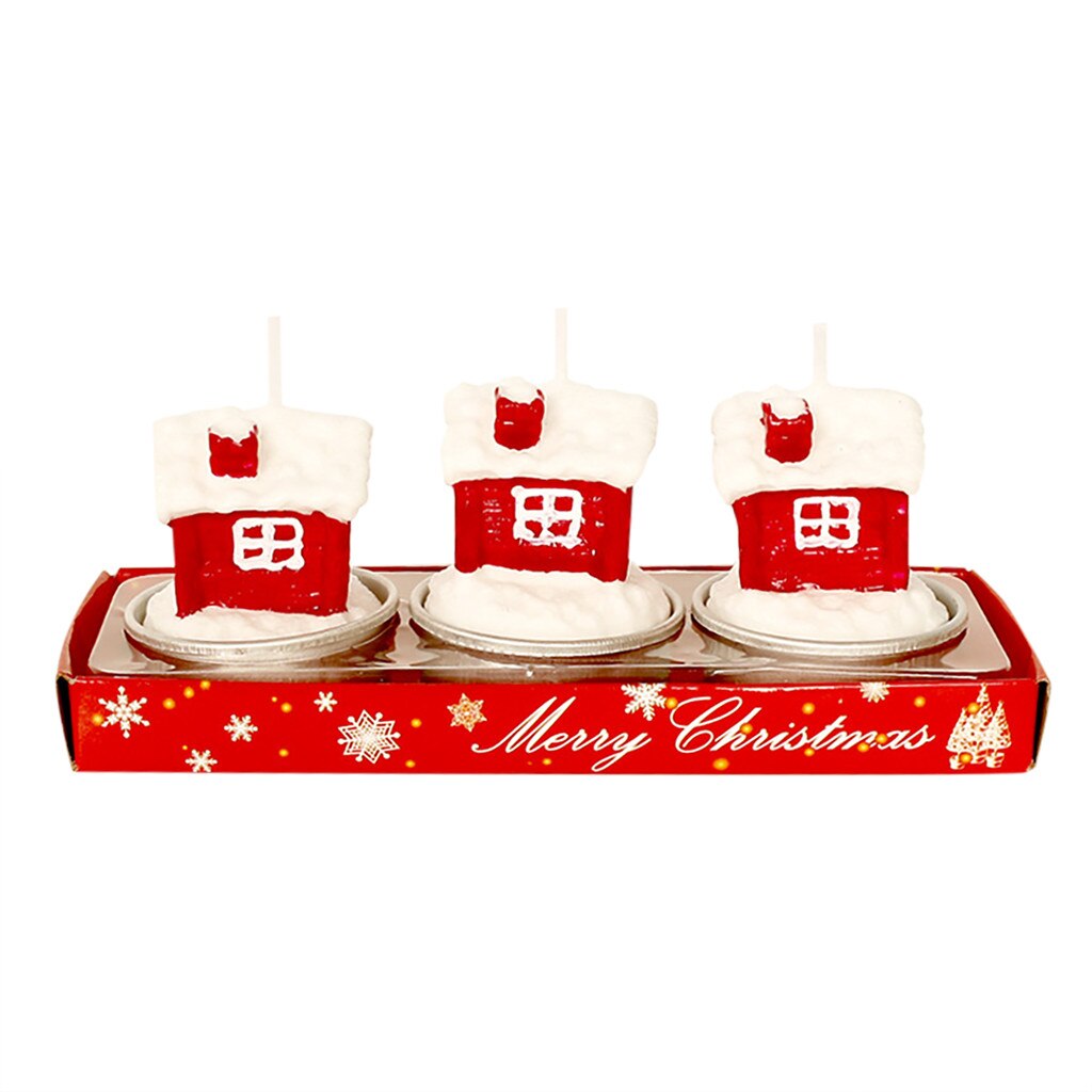3Pcs/Set Christmas Candles Santa House Snowman Chr... – Grandado