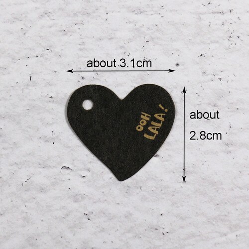 100 stücke Herz Form Verpackung Label Schwarz Papi... – Vicedeal