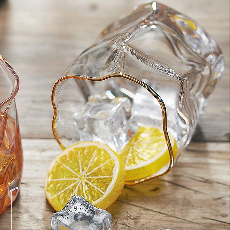 Irregular Shape Whiskey Glasses Artwork Wrinkle Wh... – Grandado