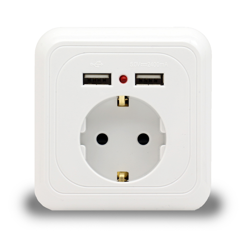 Stopcontact 16A Eu Standaard Stopcontact Met Usb 2... – Vicedeal