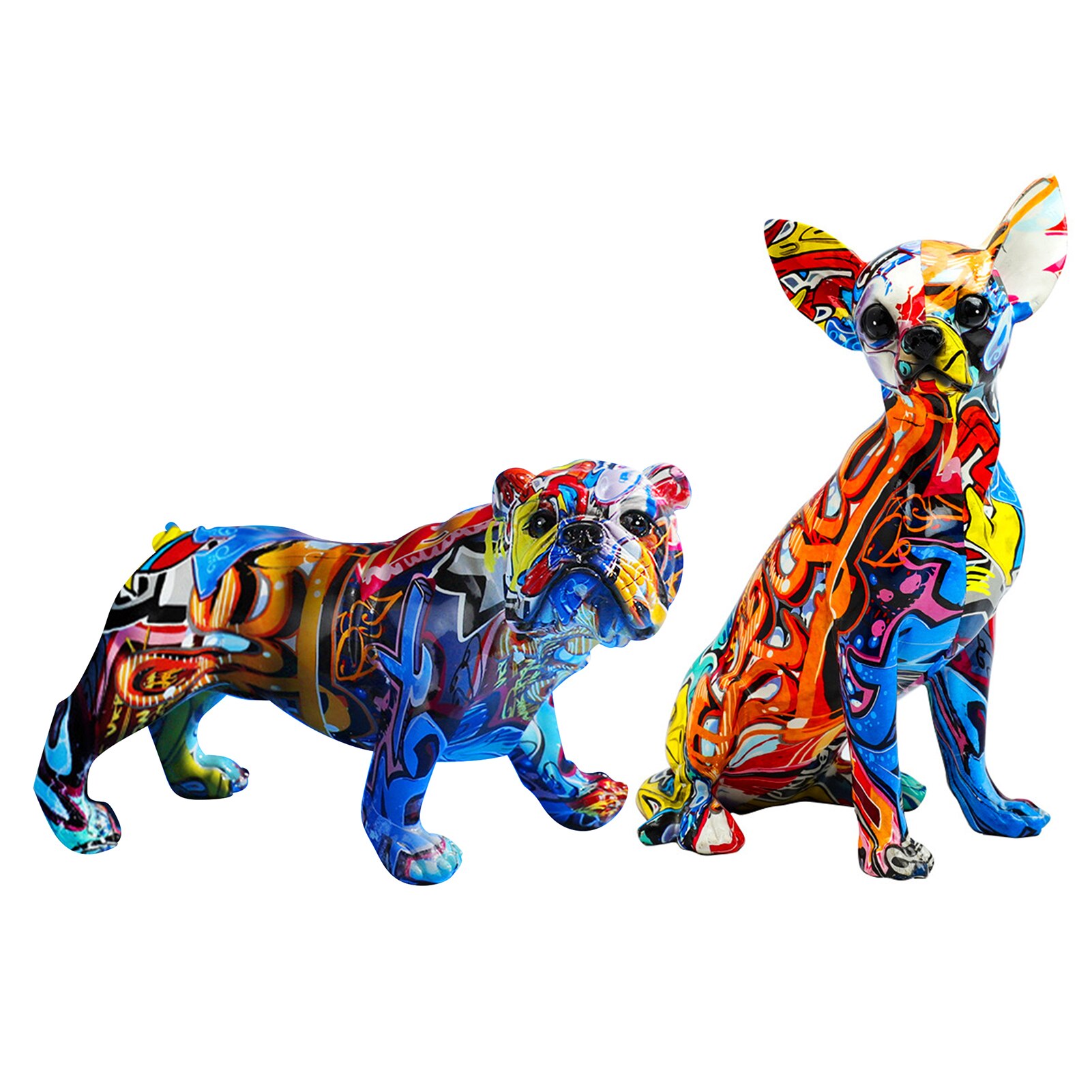 Living Room Color Dog Resin Sculpture Decor Home O... – Grandado