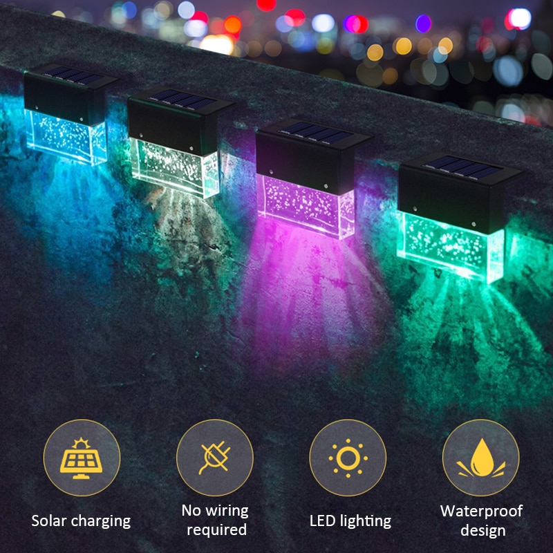 LED Stair Solar Light Colorful Wall Lamp Light Lan... – Grandado