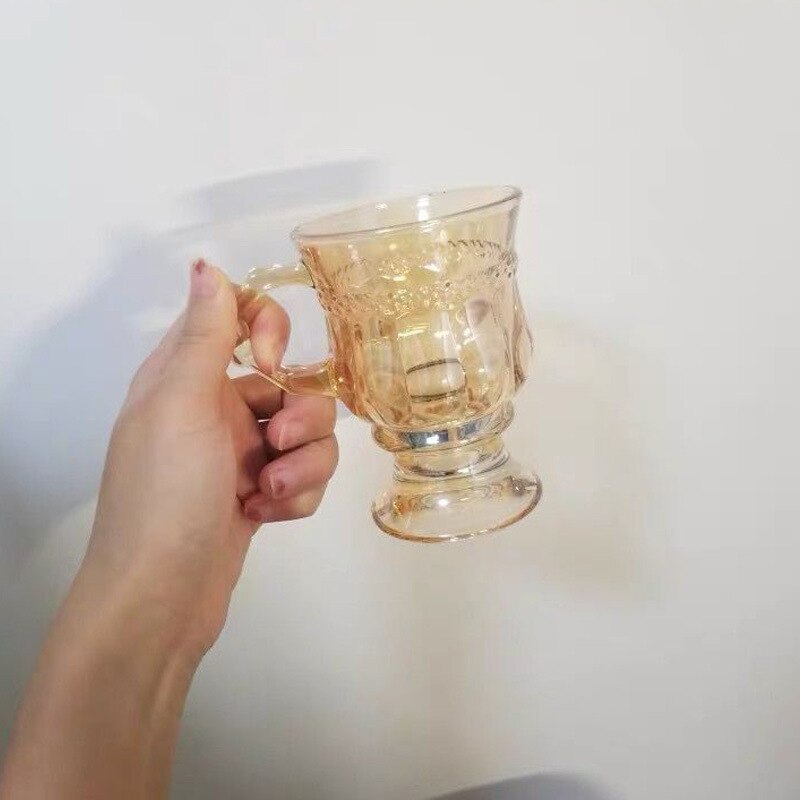 Retro embossed glass goblet mini high-value champa... – Vicedeal