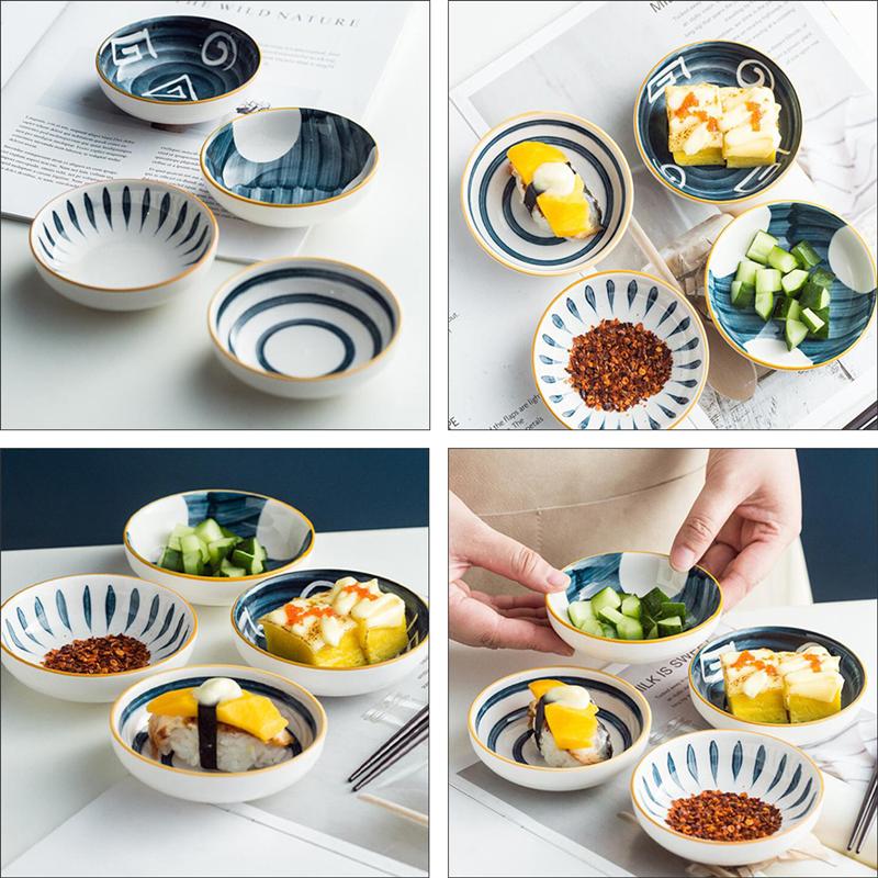 4pcs Household Seasoning Dishes Ceramic Plates Sau... – Grandado