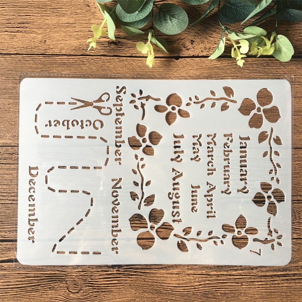 26cm Month Calendar Flower DIY Craft Layering Sten... – Vicedeal