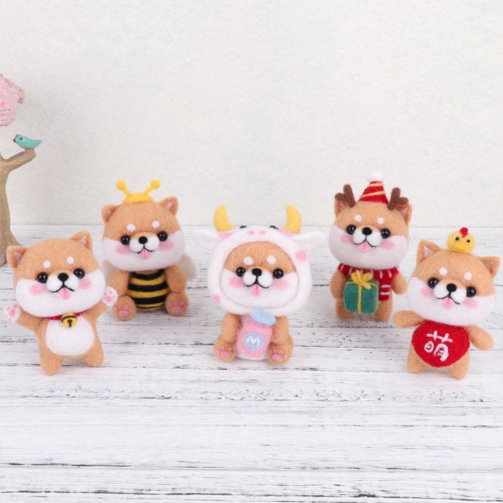 Felt DIY Package Poked Dog Doll Wool Felt Craft DI... – Grandado