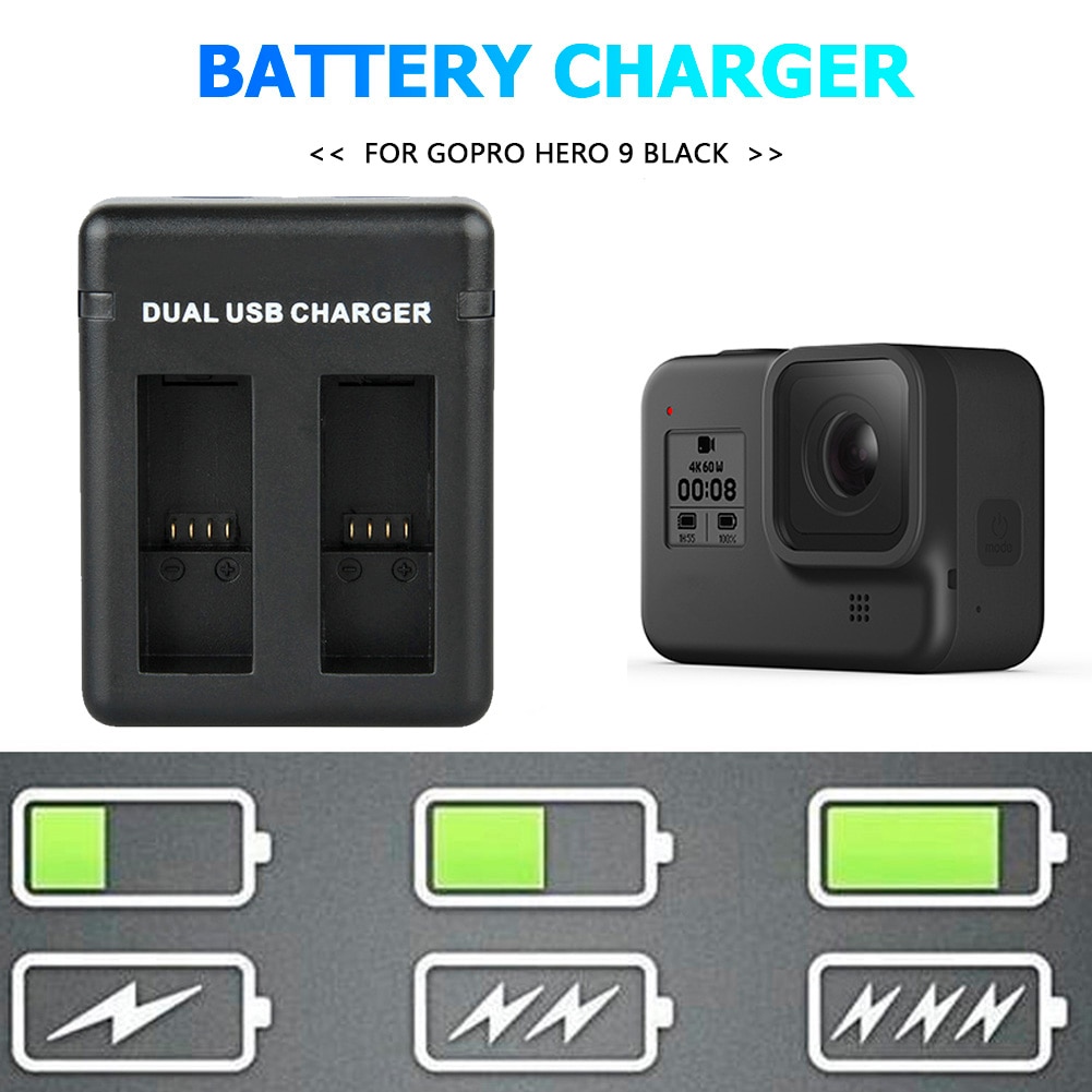 For GoPro HERO 9 Battery Charger Micro USB Type-C ... – Grandado