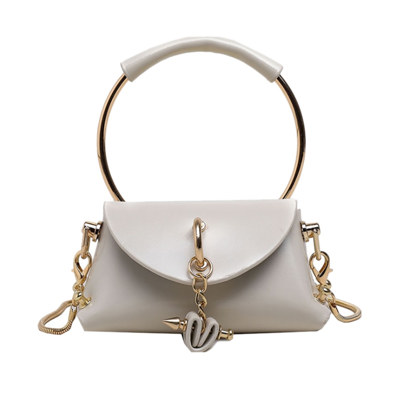 Metal Ring Handle Women Handbag Mini Cute Tote Bag... – Vicedeal