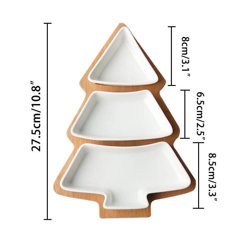 Christmas Tree Tray Xmas Ceramic Dishes Plate Snac... – Grandado