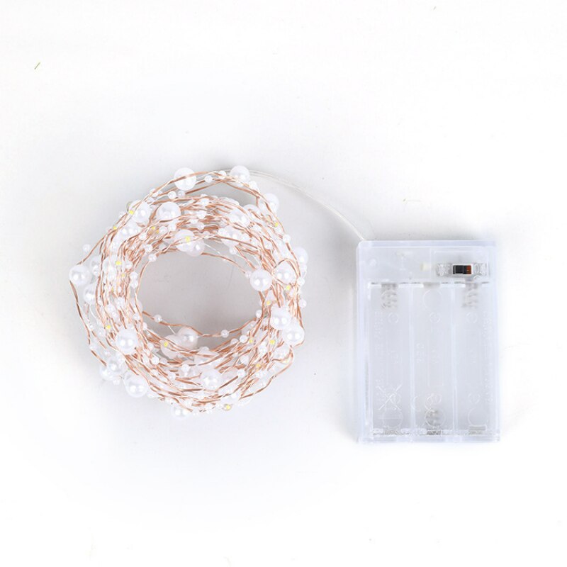 Led bead copper wire lamp string room layout bedro... – Grandado