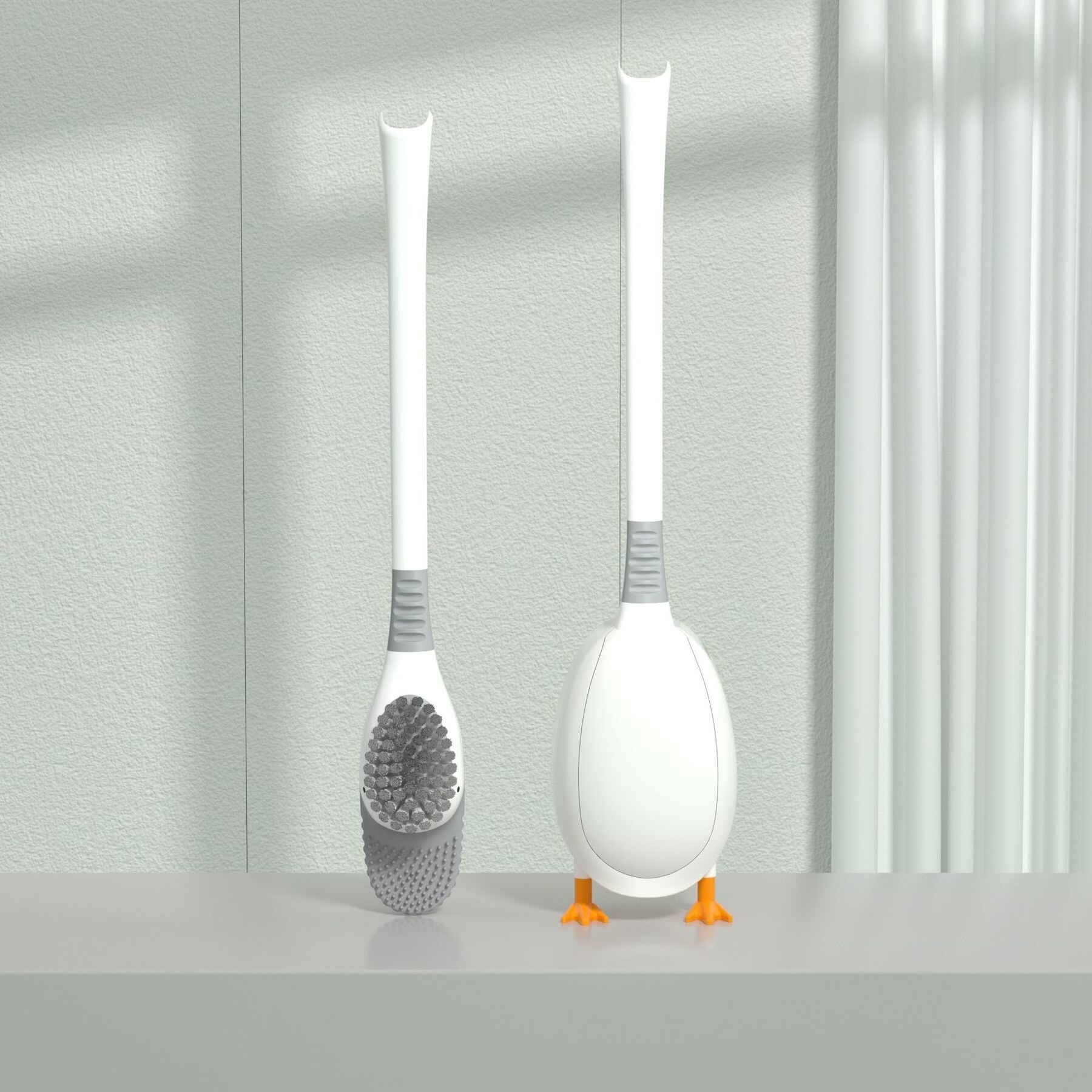 Toilet Brush Silicone Toilet Brush Free Punch Toil... – Vicedeal