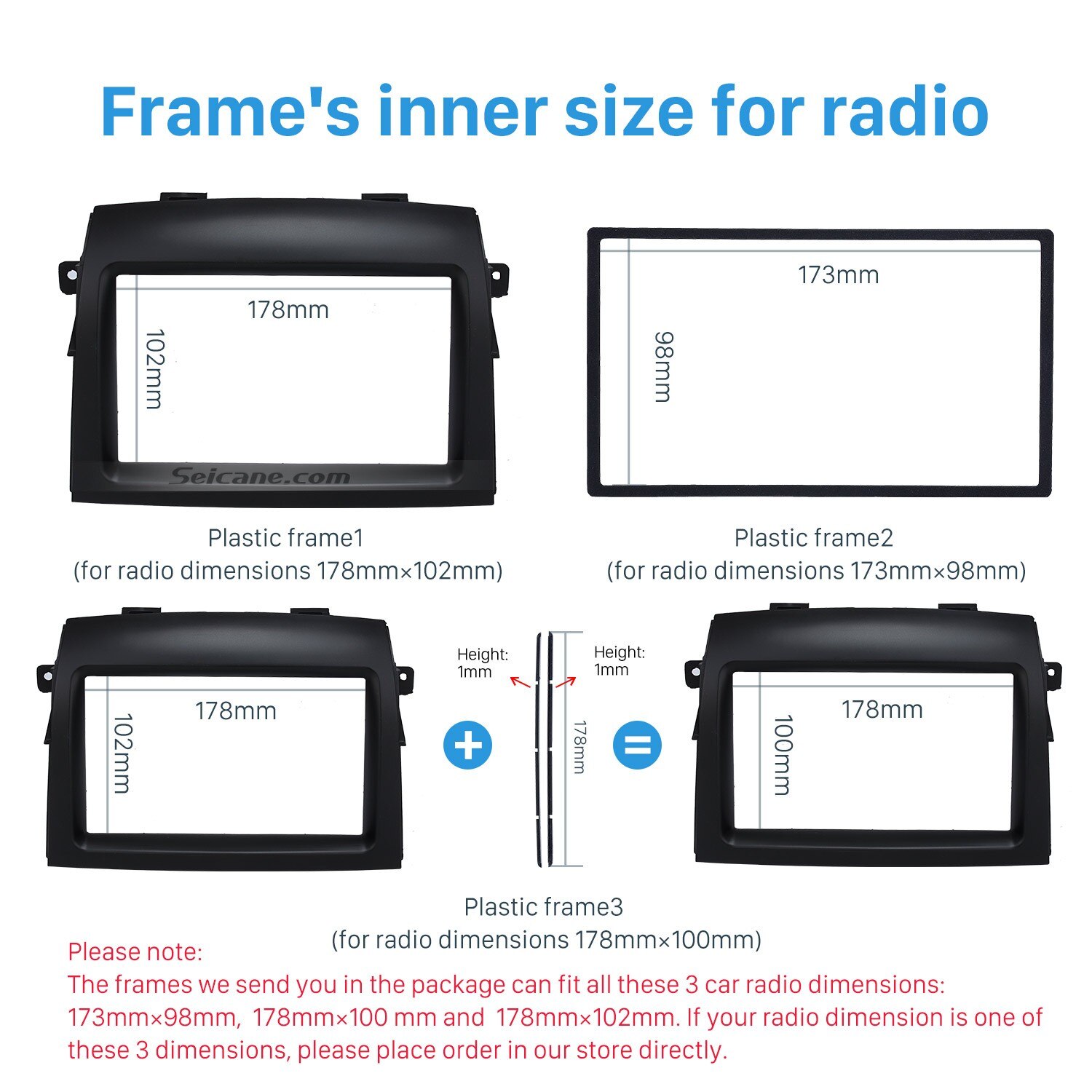 Seicane Black 2Din Car Radio Stereo Fascia DVD Fra... – Grandado