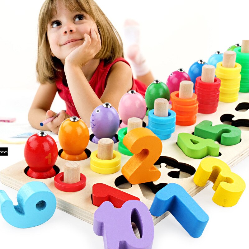 Children's Wooden Teaching Aids Fishing Toys Three... – Grandado