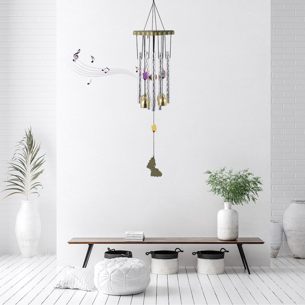 Wood Metal Wind Chime Wind Bell Hanging Decoration... – Grandado