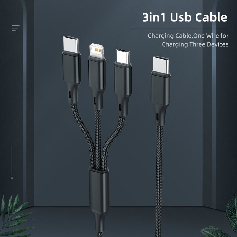 NOHON 3 In 1 USB C Cable Type C To Type C Cable Mi... – Grandado
