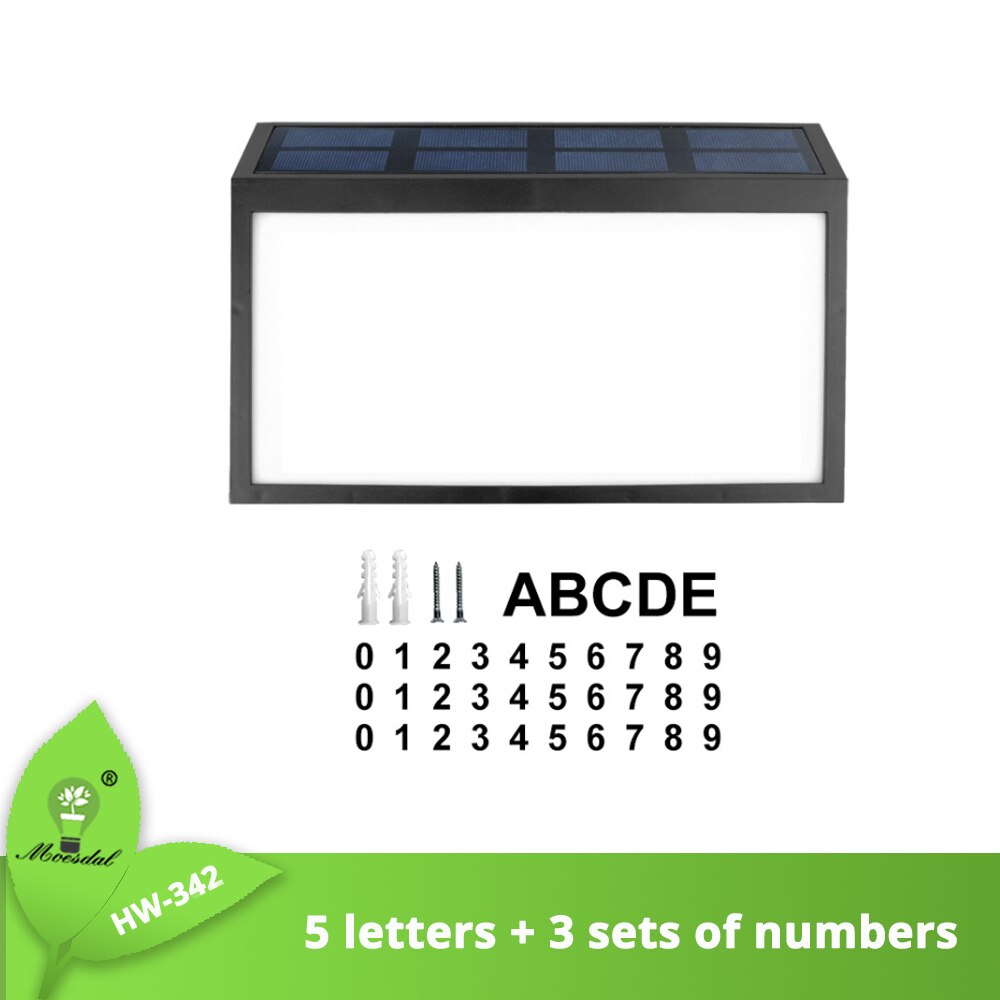 LED solar house number motion sensor outdoor court... – Grandado