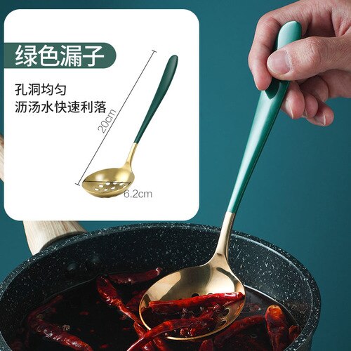 Long Handle Soup Spoon Pot Colander Strainer Spoon... – Vicedeal