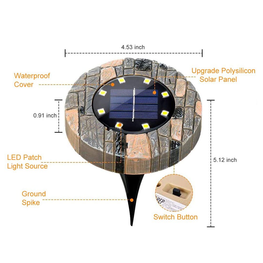 1/2/4Pcs Solar Buried 8leds Stair Light Under Grou... – Vicedeal