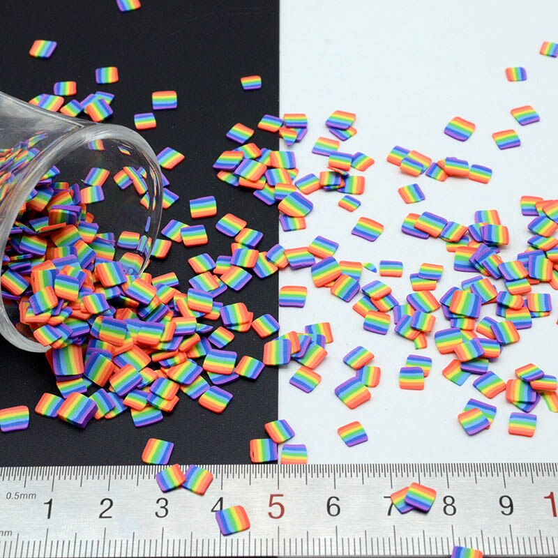 100g/lot Polymer Clay Rainbow Flag Sprinkles Lovel... – Grandado