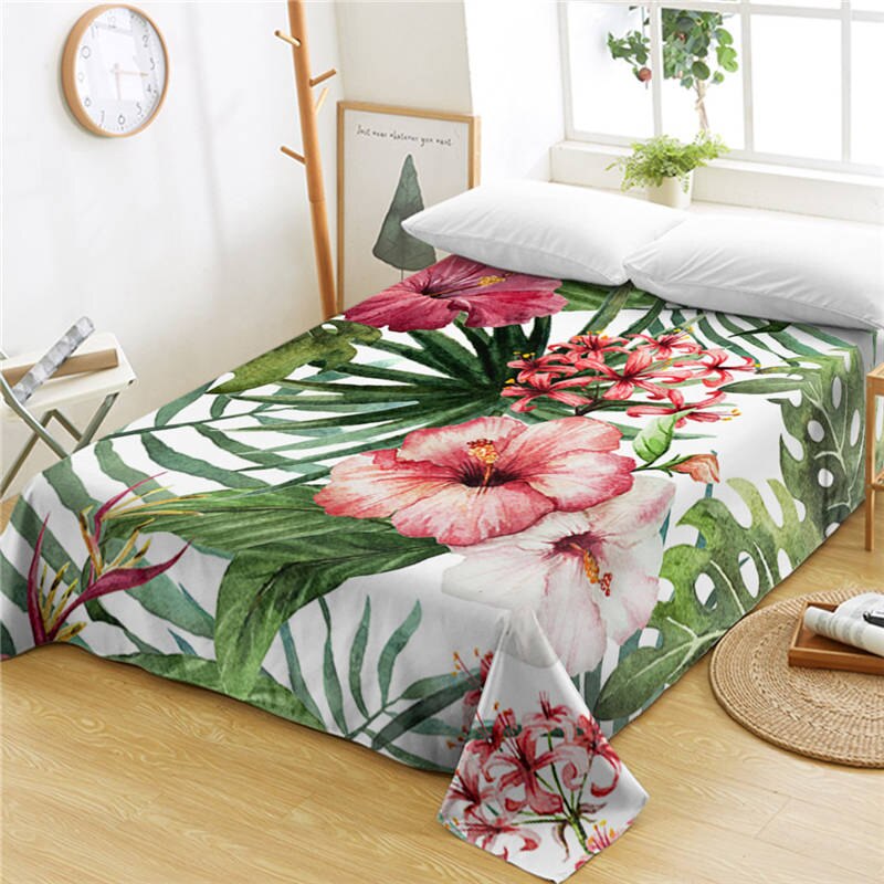 Sengetøy uttak blomster laken til voksne blader fl... – Grandado