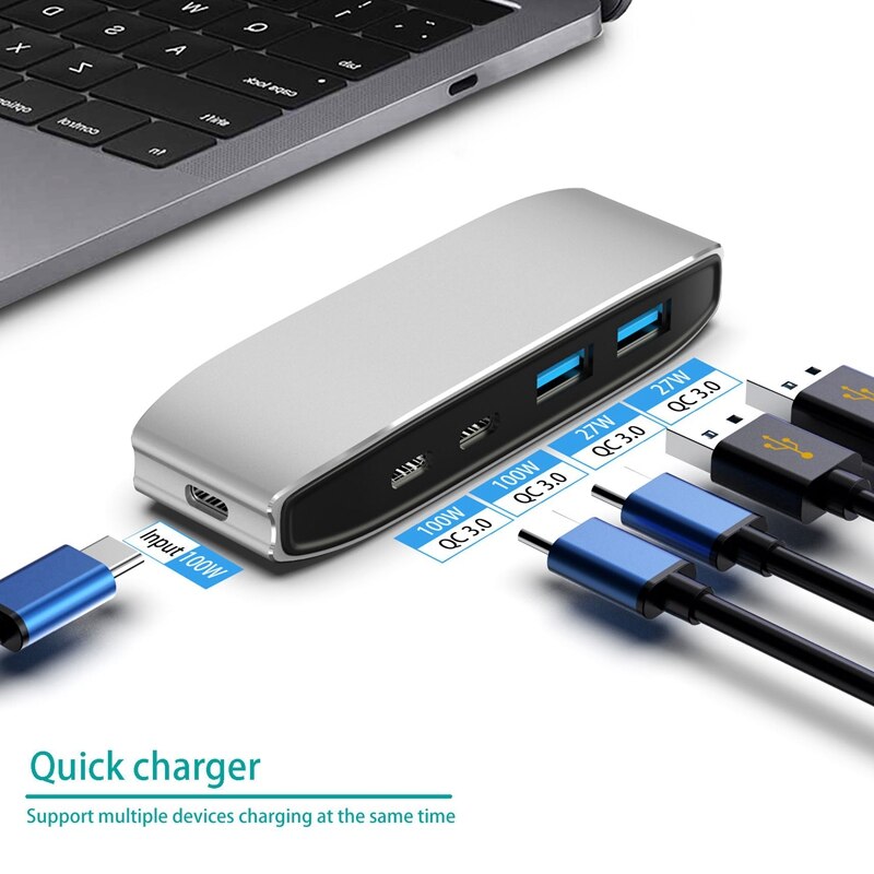 USB C HUB 4-In-1 USB C Adapter With 2 USB 3.0 Port... – Grandado