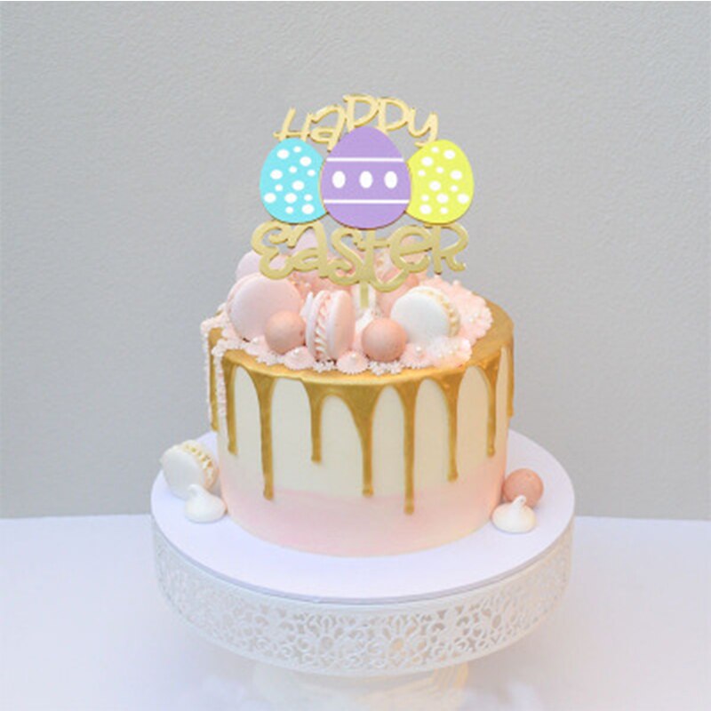 Happy Easter Acrylic Cake Toppers Golden Letters P... – Grandado